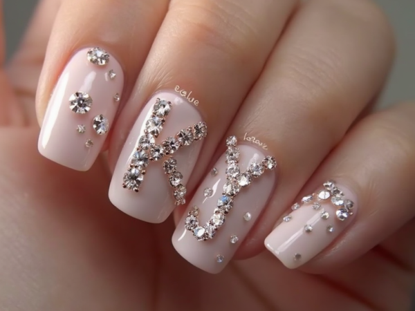 Boyfriend initials on nails ideas: from classic french tips to glitter ...